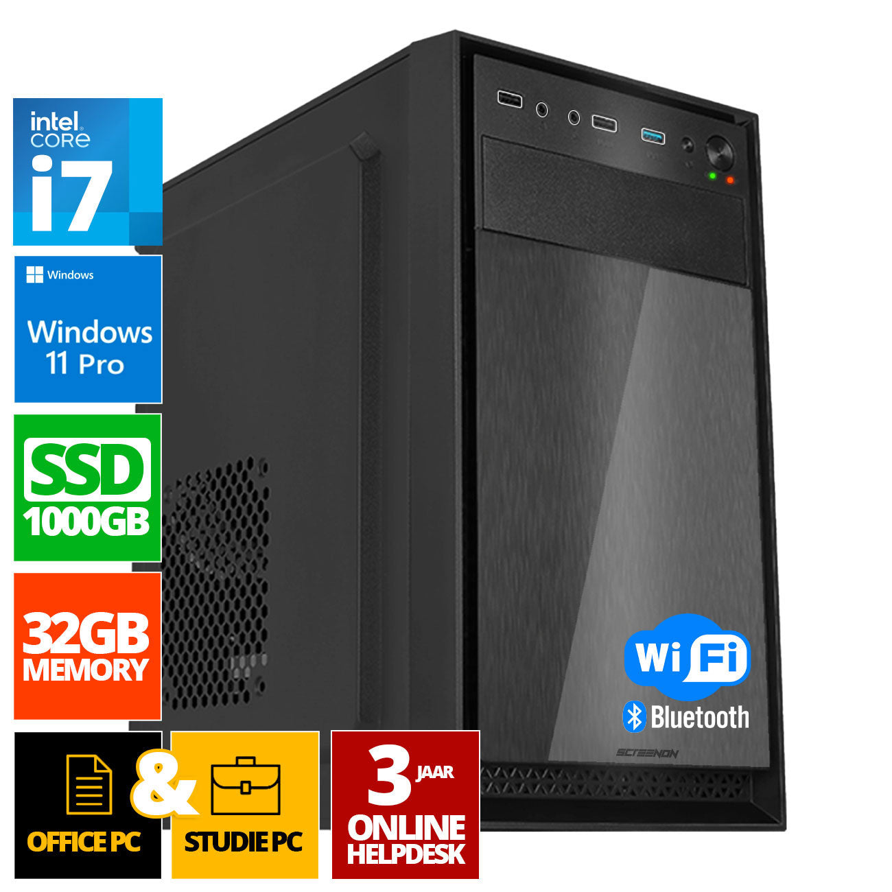 Intel complet PC | Intel Core i7 | 32 Go DDR4 | 1 TB SSD - NVME | Wind